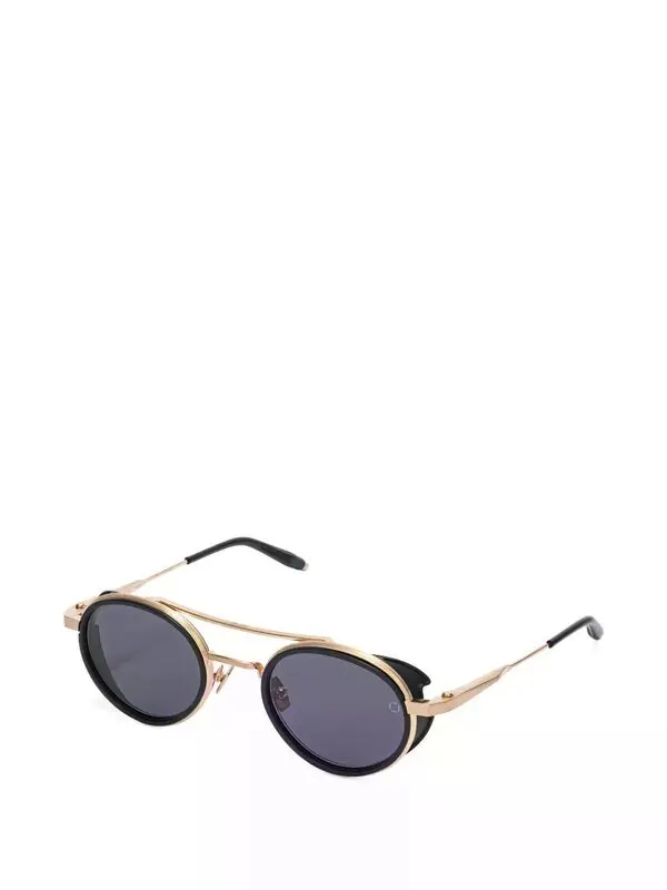 AKONI Astria Round-frame Sunglasses - Black