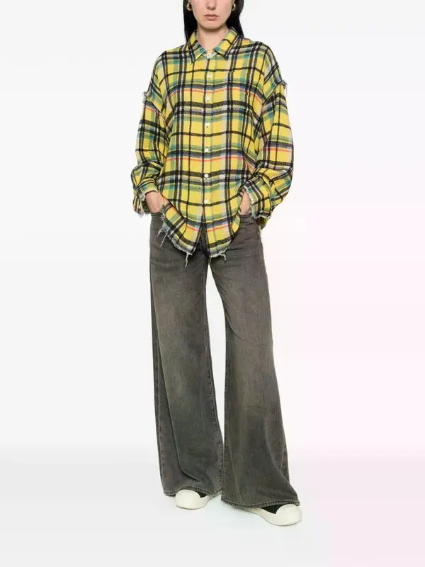 R13 Fringed Checked Shirt
