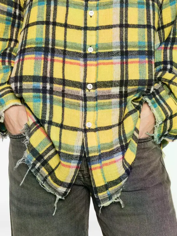 R13 Fringed Checked Shirt