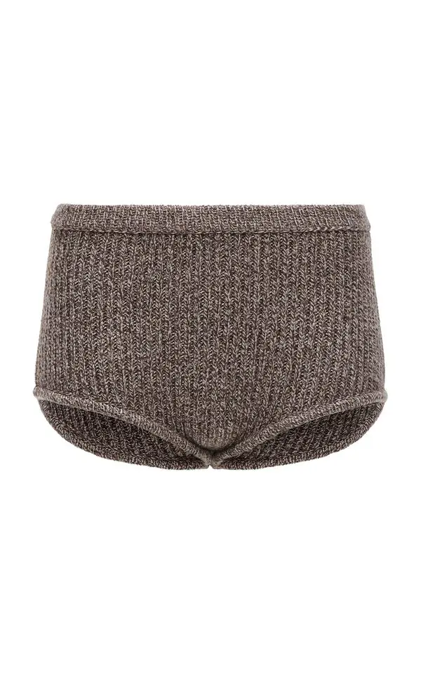 Magda Butrym Knit Wool Shorts - Brown