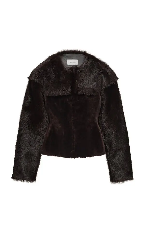 Magda Butrym Tailored Shearling Jacket - Brown