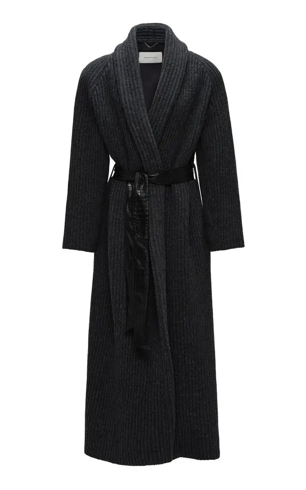 Magda Butrym Ribbed-knit Wool Coat