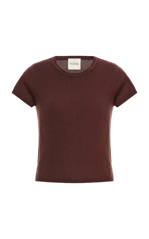 Posse Freddie Wool-cashmere T-shirt - Brown
