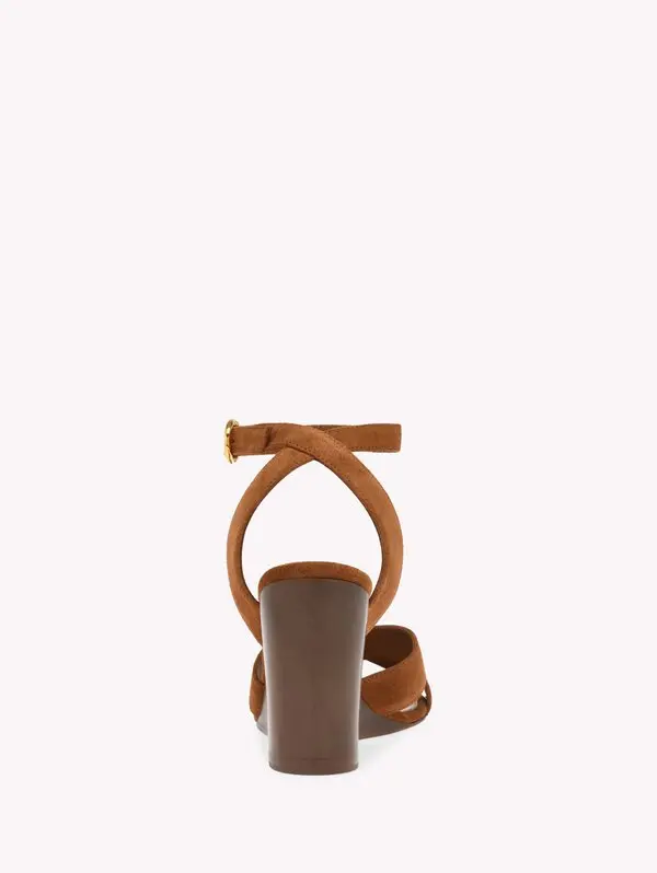 GIANVITO ROSSI Ines Wedge Sandal - Brown - Suede
