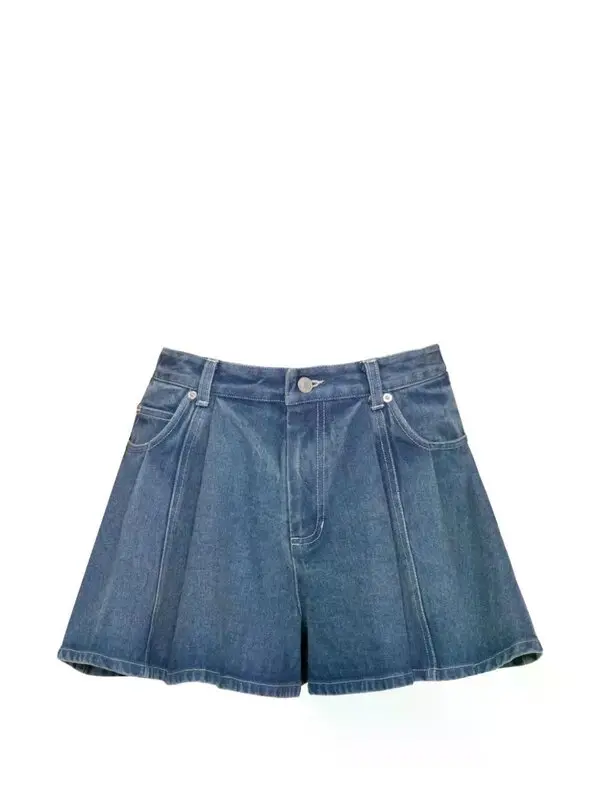 Sea Stasia Denim Pleated Jean Shorts - Blue