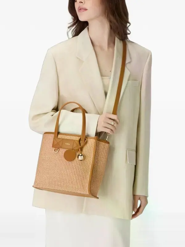 Furla Small Divide It Interwoven Tote Bag - Neutrals