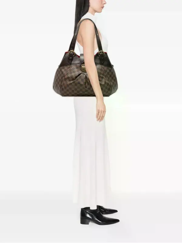 LOUIS VUITTON Damier Ebene Sistina Gm Shoulder Bag - Brown