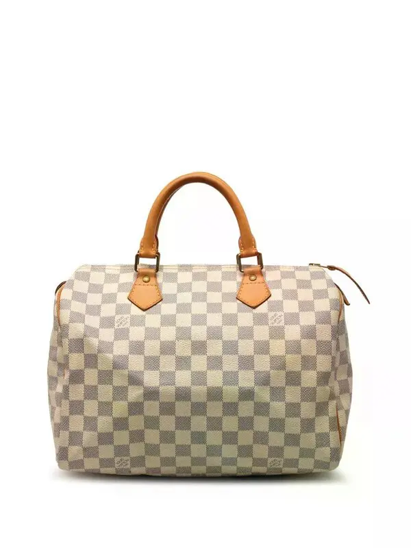 LOUIS VUITTON 2011 Damier Azur Speedy 30 Boston Bag - White