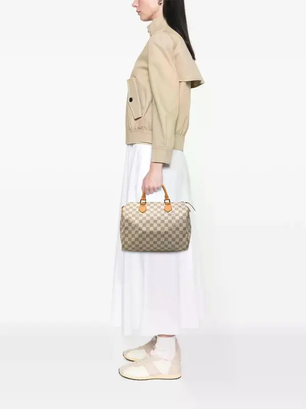 LOUIS VUITTON 2011 Damier Azur Speedy 30 Boston Bag - White