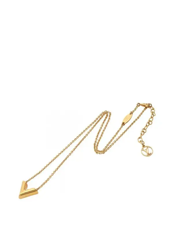 LOUIS VUITTON Essential V Necklace - Gold