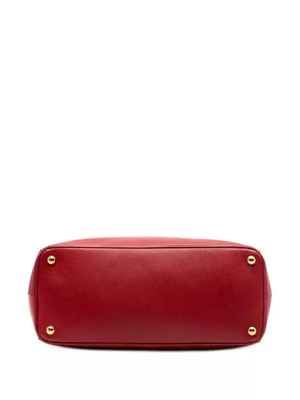 Prada Large Saffiano Lux Galleria Double Zip Satchel - Red