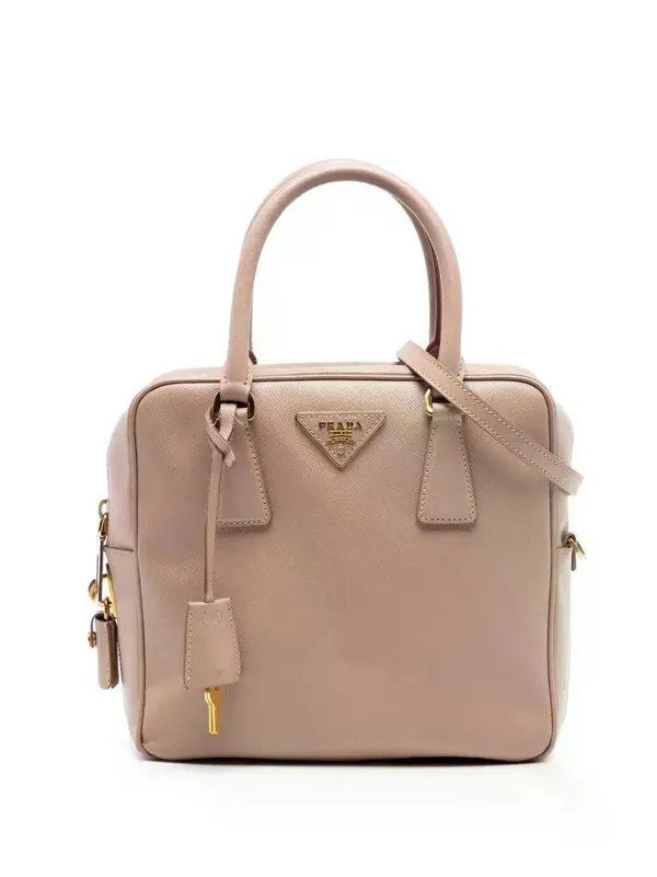 Prada 2010-2025 Saffiano Lux Satchel - Brown