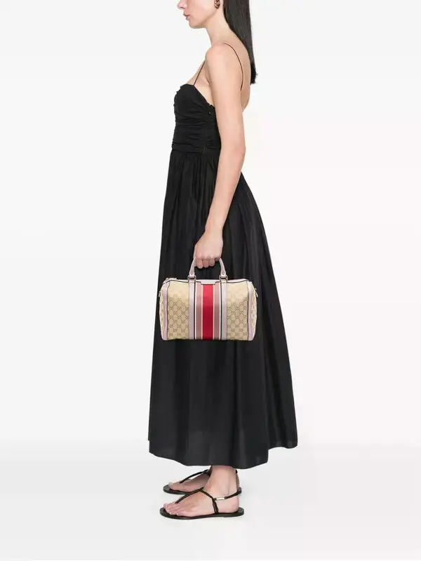 Gucci Gg Canvas Web Joy Boston Bag Satchel - Brown