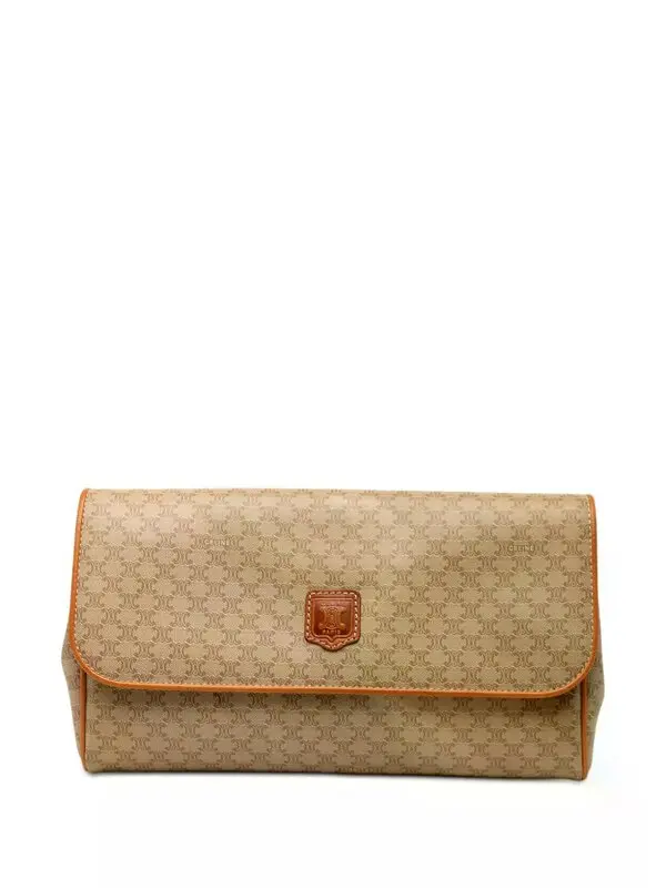 Celine 1992 Macadam Coated Canvas Clutch Bag