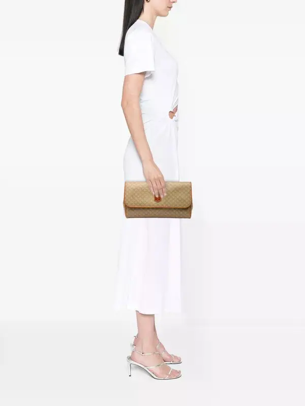 Celine 1992 Macadam Coated Canvas Clutch Bag