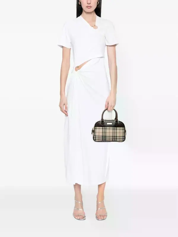 Burberry House Check Canvas Handbag - Brown