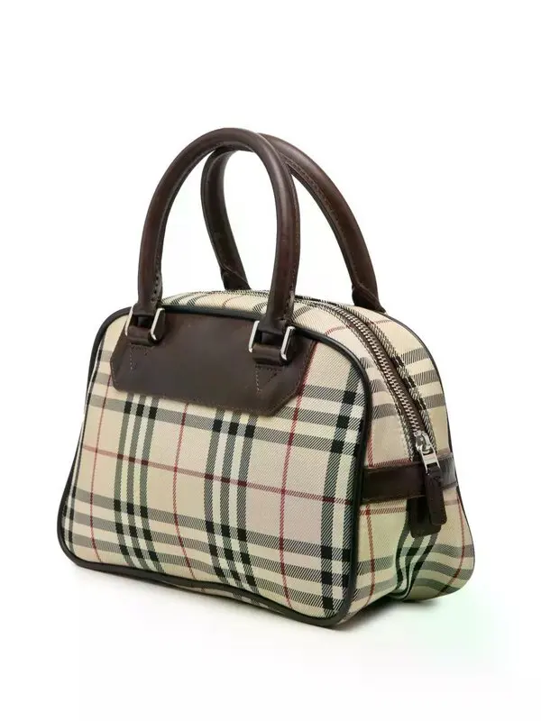 Burberry House Check Canvas Handbag - Brown