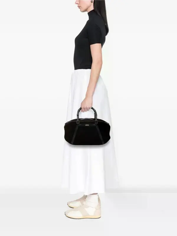Gucci Suede Bamboo Handbag