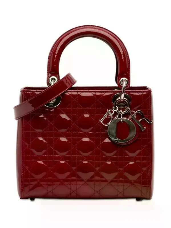 Dior 2017 Lady Medium Patent Cannage Satchel