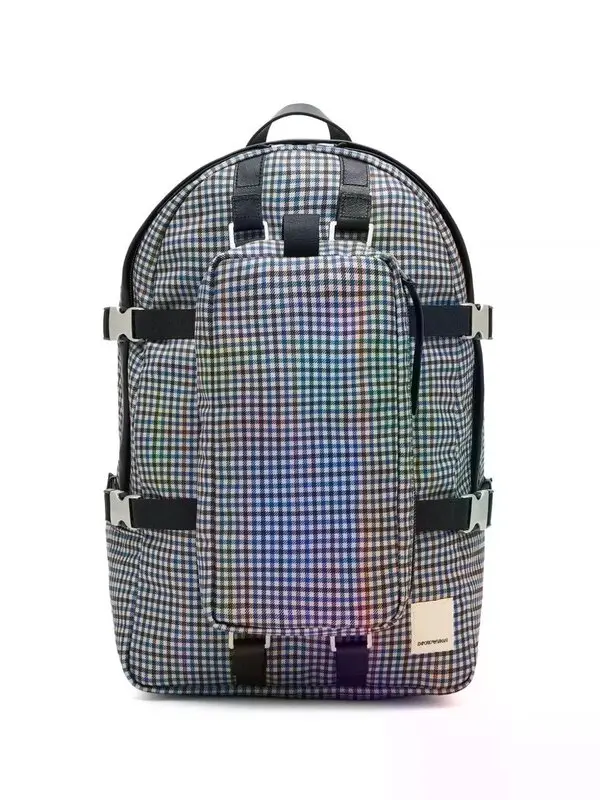 Emporio Armani Checkered Backpack - Neutrals