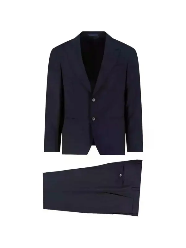 Caruso Single-breasted Suit - Blue