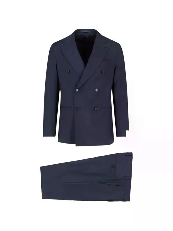 Caruso Double-breasted Suit - Blue