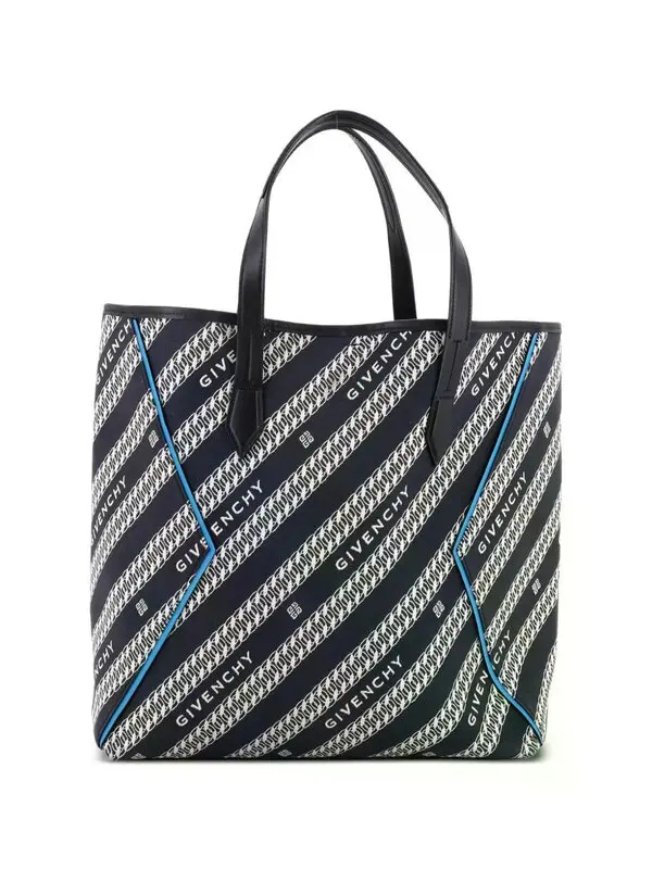 Givenchy Bond Shopper Logo Jacquard Canvas Medium Tote Bag - Blue