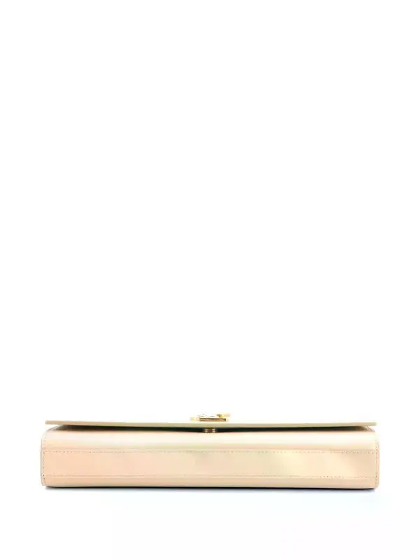 Saint Laurent Classic Monogram Leather Long Clutch - Neutrals