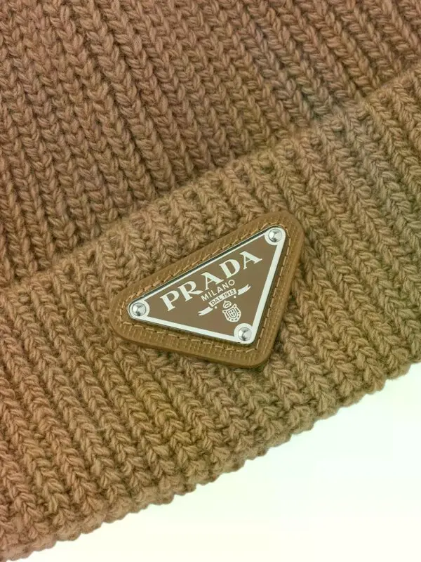 Prada Wool And Cashmere Beanie - Brown