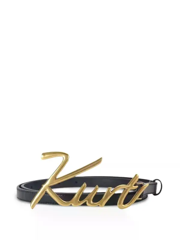 Kurt Geiger Metal-logo Belt - Black