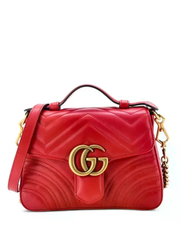 Gucci Gg Marmont Mini Satchel - Red