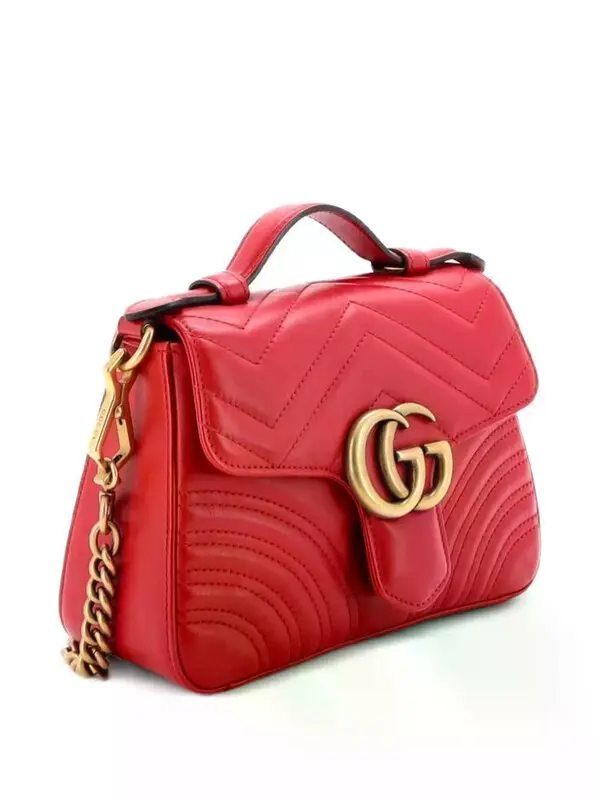 Gucci Gg Marmont Mini Satchel - Red