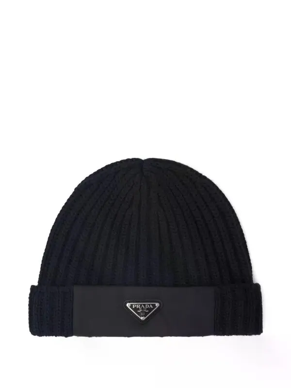 Prada Wool And Re-nylon Beanie - Black