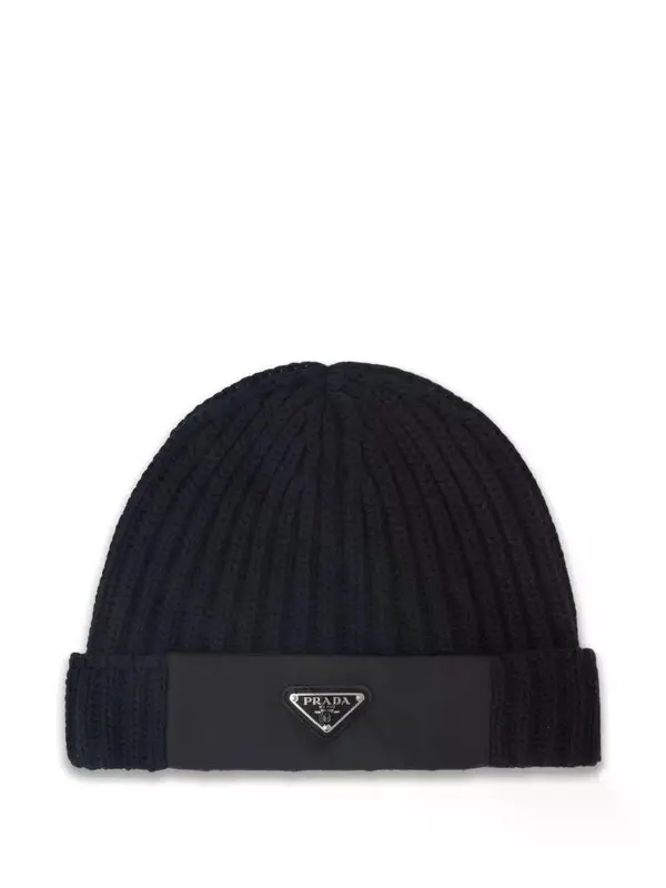 Prada Wool And Re-nylon Beanie - Black