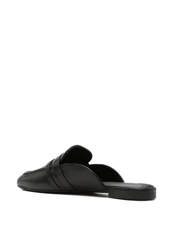 TAMARIS Leather Mules - Black