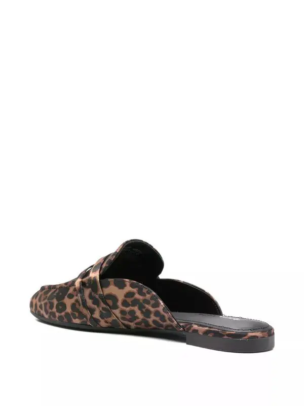 TAMARIS Leopard Print Mules - Brown
