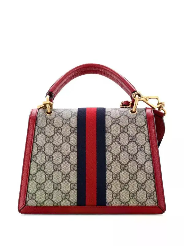 Gucci Queen Margaret Top Handle Gg Coated Canvas Small Satchel - Blue