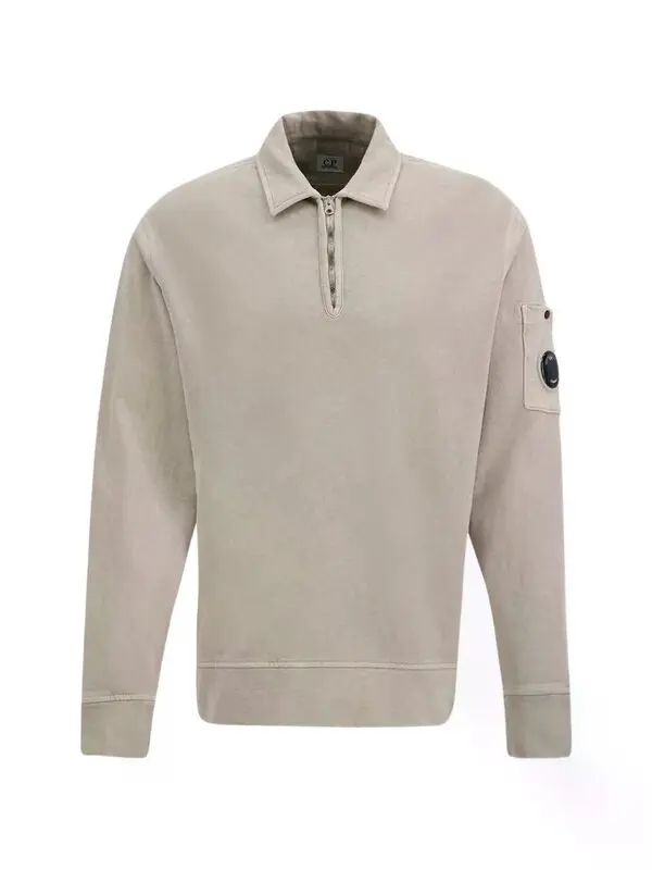 C.P. COMPANY Malfilè Fleece Lens Half Zip Sweatshirt - Neutrals