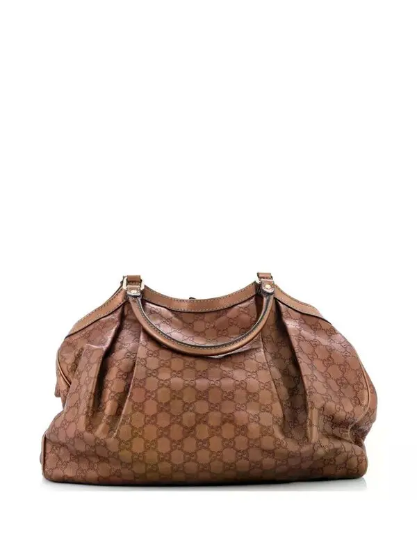 Gucci Sukey Sisma Leather Large Tote - Brown