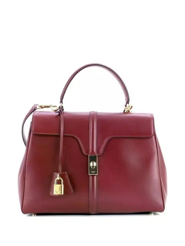 Celine 16 Medium Satchel Top Handle Bag - Red