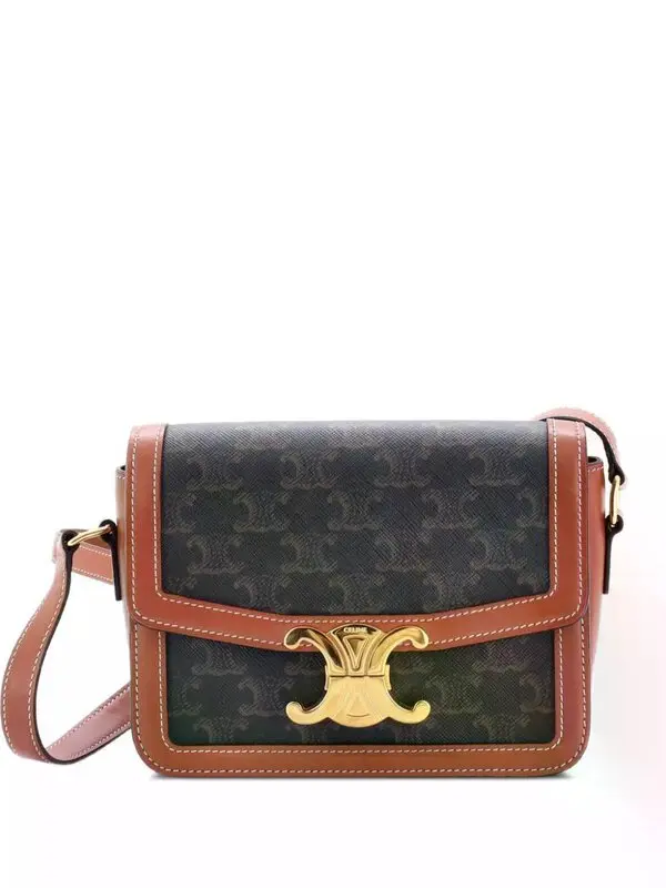 Celine Triomphe Coated Canvas Teen Shoulder Bag - Brown