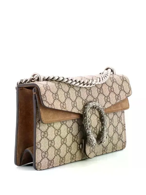 Gucci Dionysus Gg Coated Canvas Small Shoulder Bag With Crystal Embellished Metal - Brown
