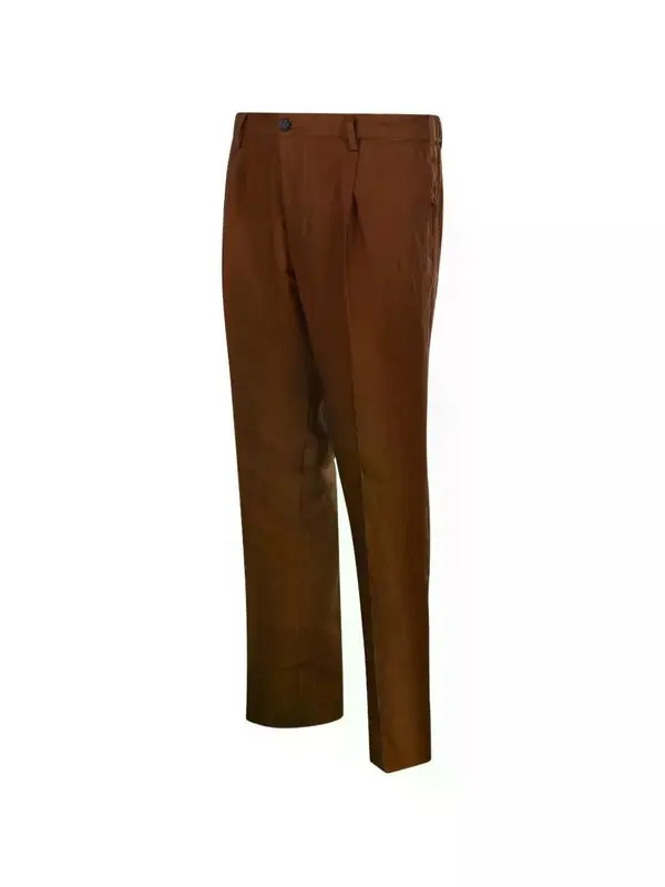 ENTRE AMIS Pleated Trousers - Brown