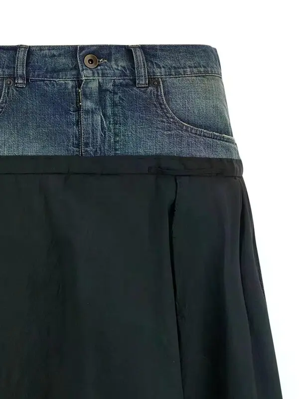 MAISON MARGIELA Denim Insert Midi Skirt - Black