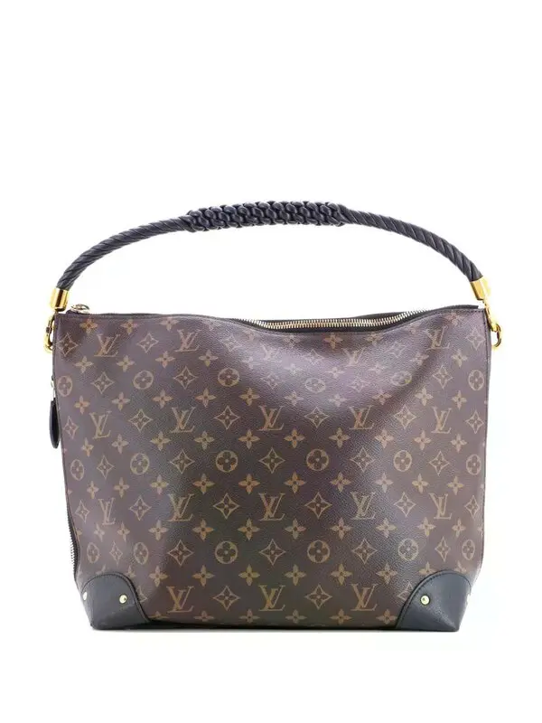 LOUIS VUITTON Triangle Softy Hobo Bag Reverse Monogram Canvas