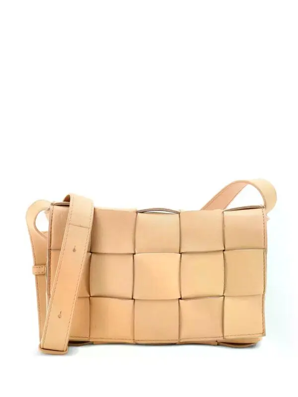 Bottega Veneta Cassette Maxi Intrecciato Small Crossbody Bag - Neutrals