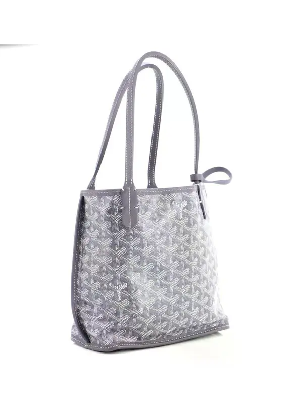 Goyard Anjou Reversible Mini Tote Coated Canvas Satchel - Grey