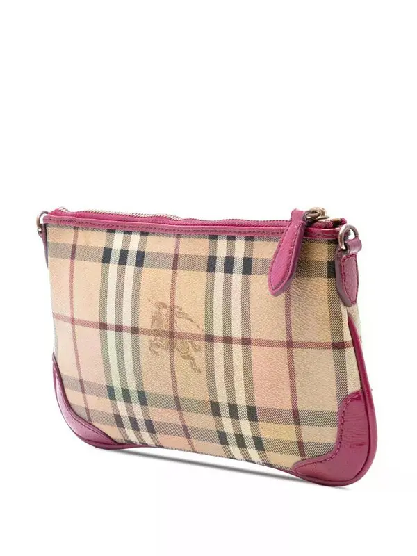 Burberry Haymarket Check Coated Canvas Peyton Crossbody Bag - Pink