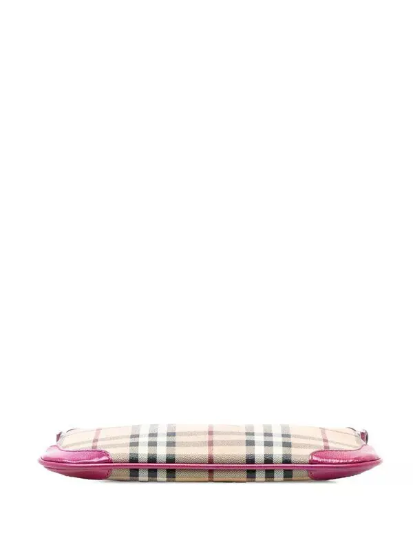 Burberry Haymarket Check Coated Canvas Peyton Crossbody Bag - Pink
