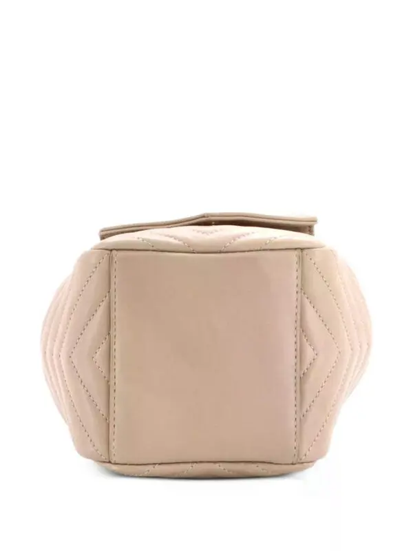 Saint Laurent Joe Matelasse Chevron Leather Mini Bucket Bag - Neutrals